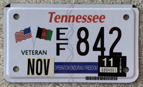 Tennessee OPERATION ENDURING FREEDOM Motorcycle 2011 | Plate Barn