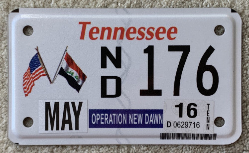 Tennessee OPERATION NEW DAWN Motorcycle 2016 | Plate Barn