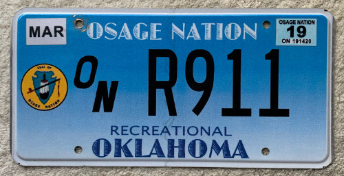 Osage Nation Oklahoma RECREATIONAL 911 | Plate Barn