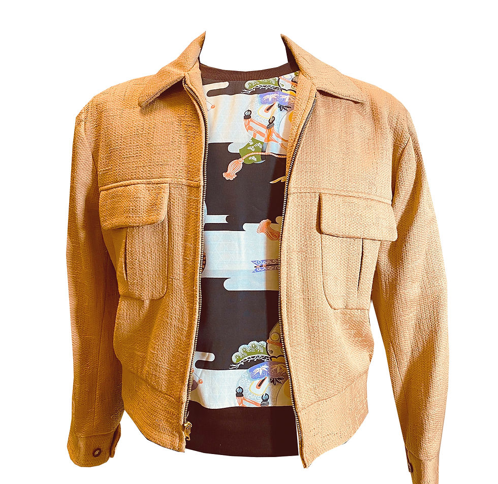 Ocre Tan Basket Weave Ricky Jacket | Swankys Vintage