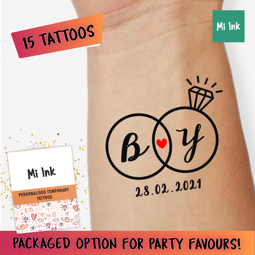 Wedding Ring Personalised Temporary Tattoos