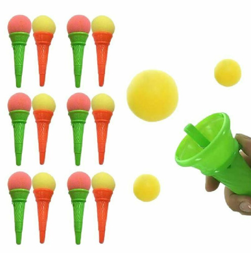 12 Pack of Ice Cream Shooter Cone Foam Ball Shooter Launcher Party ...
