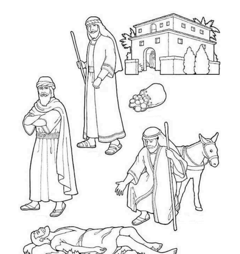 coloring pages the good samaritan