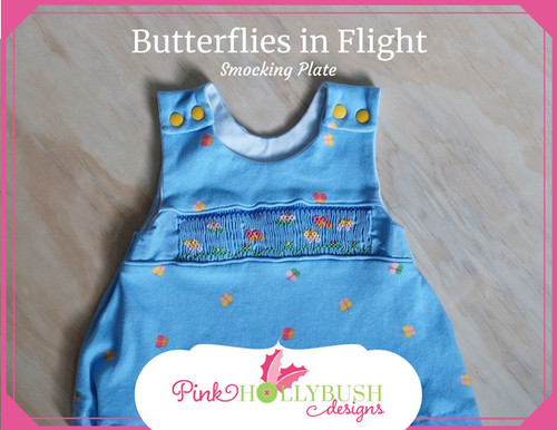 Butterflies in Flight Smocking Plate | pink-hollybush-1