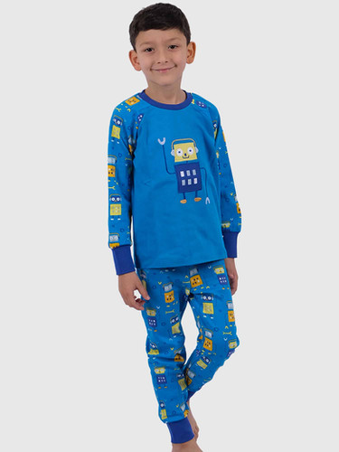 Robot Blue Pajamas Set | Oleykids