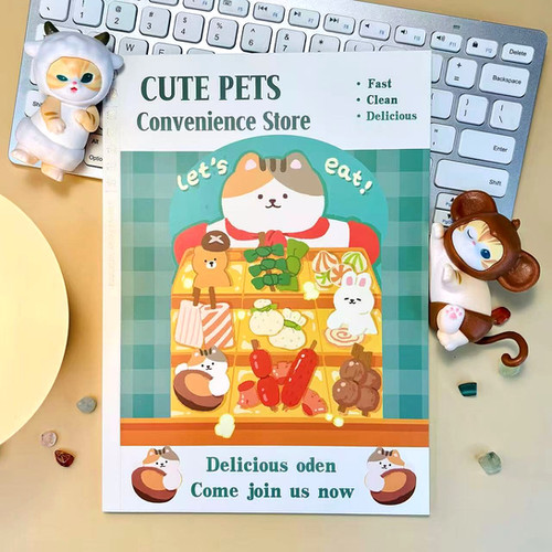 Cute Pets Convenience Store B5 Lined Notebook | Mint My Desk