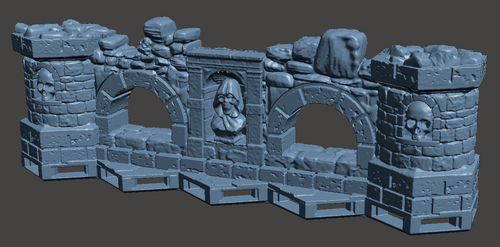 Five Hex Dungeon Flat Wall (Digital 3D Print File) | Talisman Sabre Terra