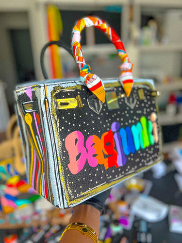 Chromatic Distressed Tote Bag | thebagjunkishop