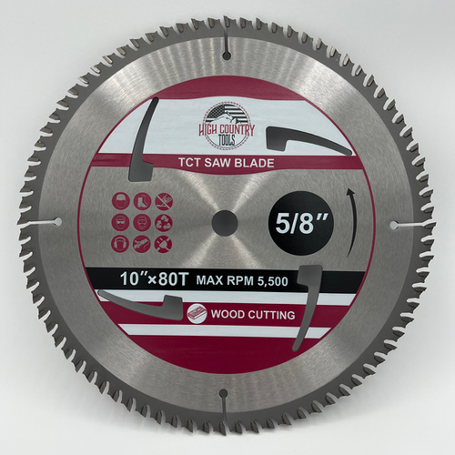 80-Tooth Crosscut Table Saw Blade 10in | High Country Tools