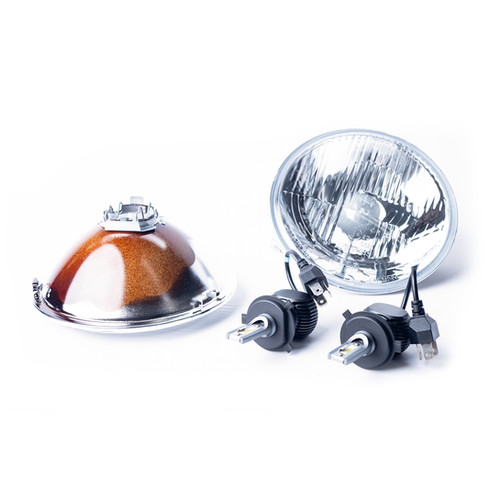 H4 Hella Headlamps (pair) With 3-Sided Driverless LED Headlight Kit ...