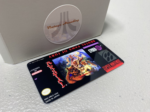 Brutal Paws of Fury (SNES) Replacement Game Label | Vintage Arcading