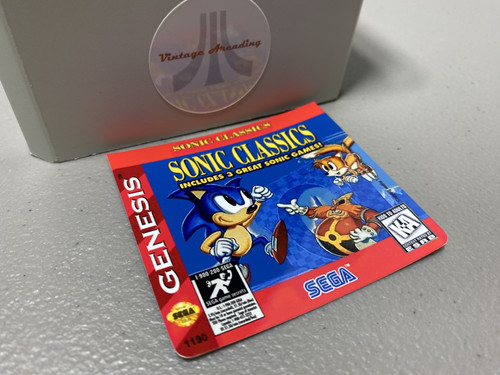Sonic Classics (Sega Genesis) Replacement Game Label | Vintage Arcading
