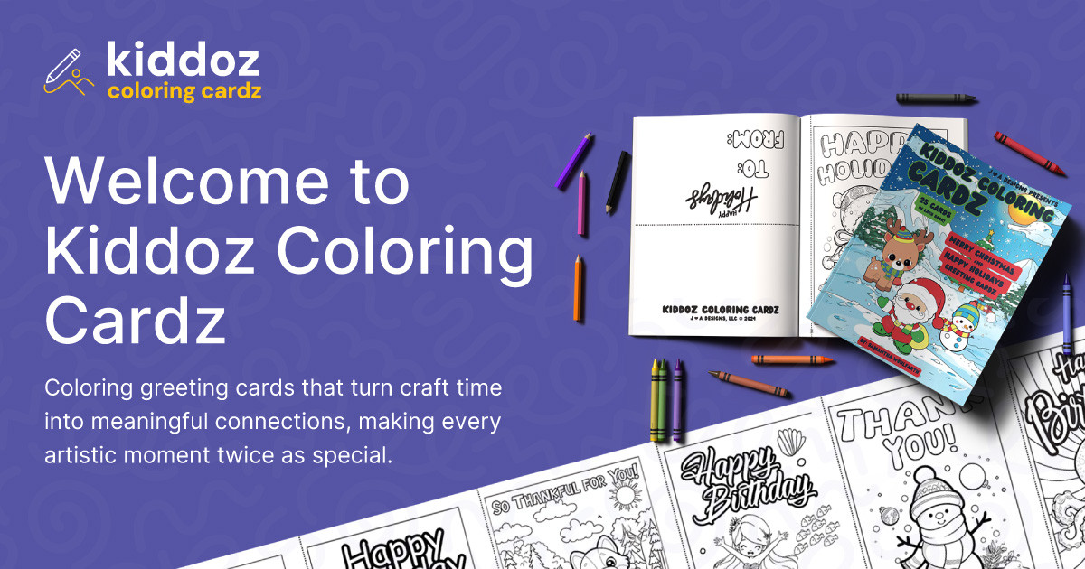Kiddoz Coloring Cardz | Children's coloring greeting cards