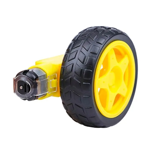 Yellow plastic gear small motor with whee, motor wheel pair | Shop at ...