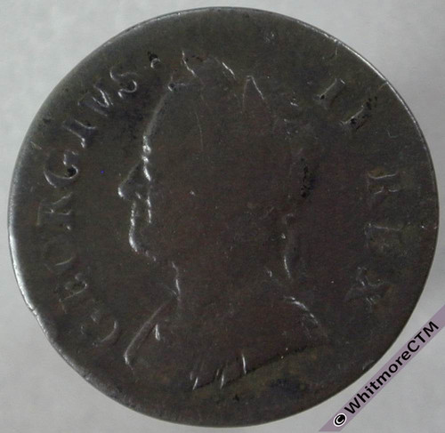 1754 British Copper Farthing - George II | whitmore