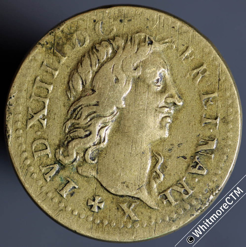 France Louis XVI Pistole Coin Weight 19mm Brass 104.5gr | whitmore
