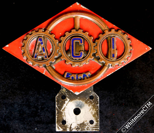 ACI Automobile Club Italy F.I.A car badge 105x65mm + mounting bracket ...