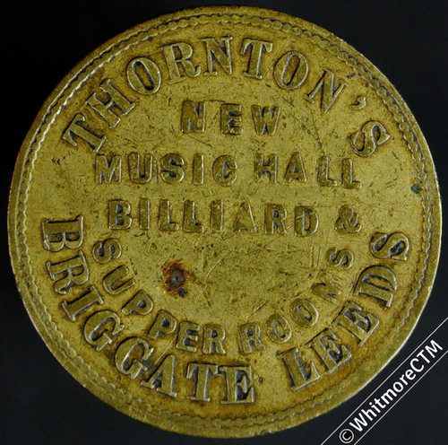 Leeds Refreshment token 27mm Thornton's New Music Hall Briggate / 3D ...
