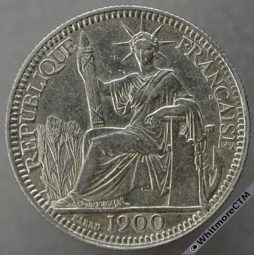 1900 French Indo-China 10 Cents Y14 Silver | whitmore