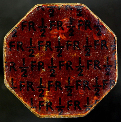 British Armed Forces Token 24mm ½ Franc NAAFI Octagonal Brown plastic ...