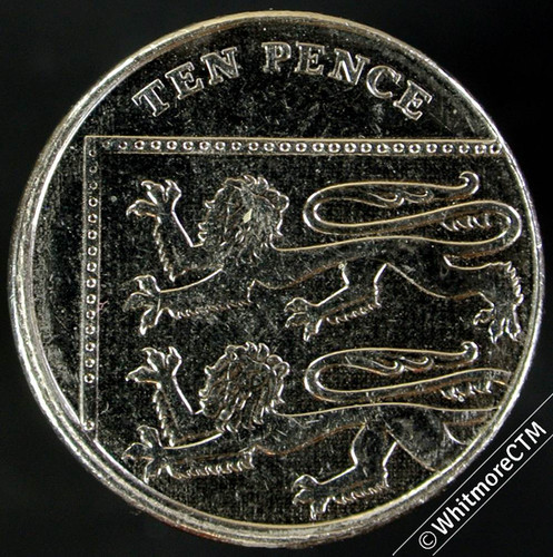 2015 British Decimal 10p Error - plain edge 24.6mm oversize 6.57g ...