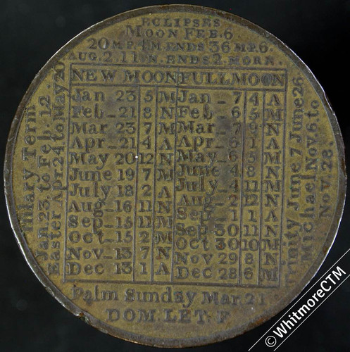 Calendar 1822 Kempson & Son Birmingham 39mm - Bronze | whitmore