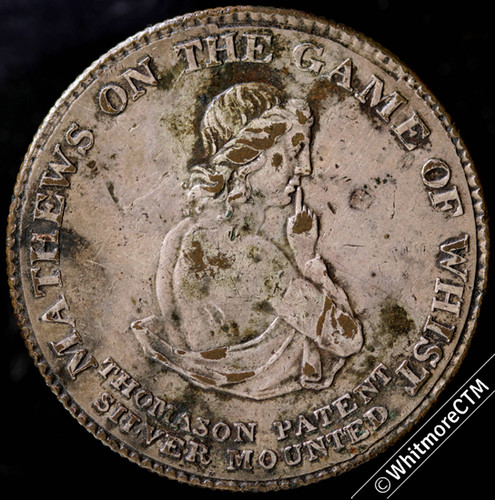 Mathews Whist Counter token 28mm Silvered Copper by Thomason | whitmore