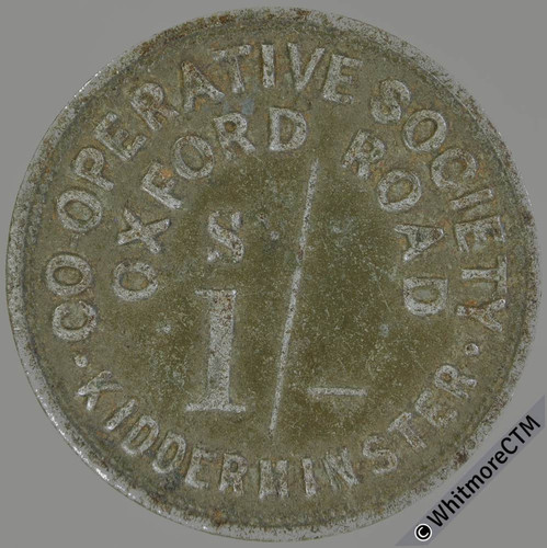 Co-Operative Society token Kidderminster 28mm 1/- Oxford Road ...