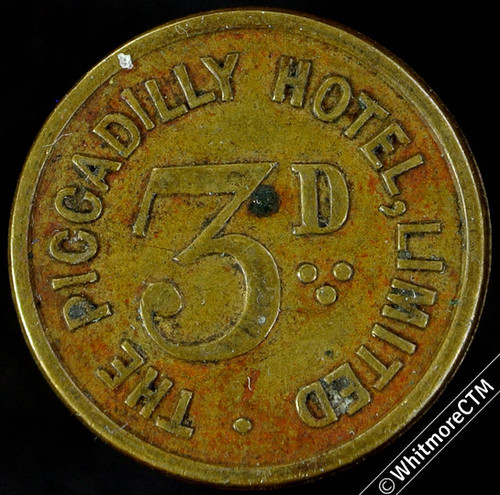 Inn / Pub Token London The Piccadilly Hotel Limited 3D / uniface Bronze ...