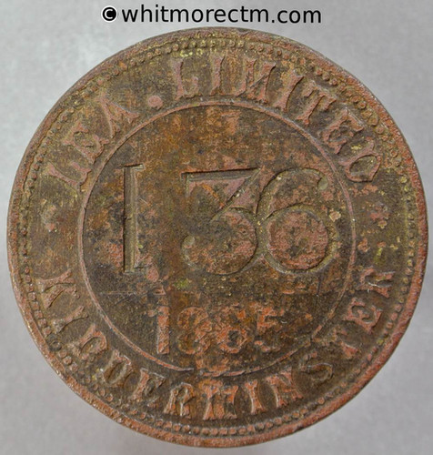 Tool / Pay check token Kidderminster Lea Limited 1865 - 39mm Uniface ...