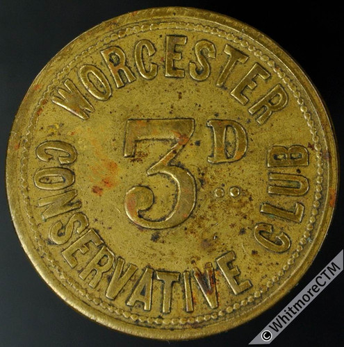 Inn / Pub Token Worcester Conservative Club 3D Uniface | whitmore