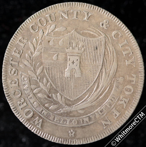 19th Century Shilling Worcester 1 1811 County & City Silver Token ...