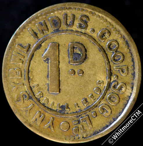 Co-Operative Society Token Ynysybwl 22mm 1D, Round Brass, Ardill Leeds ...