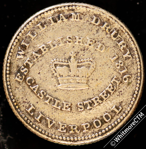 Unofficial Farthing Token Liverpool 2130a W. Drury - Castle St. Rare. C ...