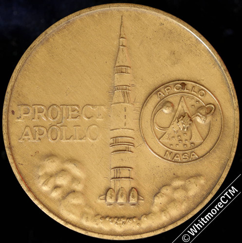 1969 USA NASA Apollo 10 Medal 39mm Apollo Project Saturn V Rocket, gilt ...