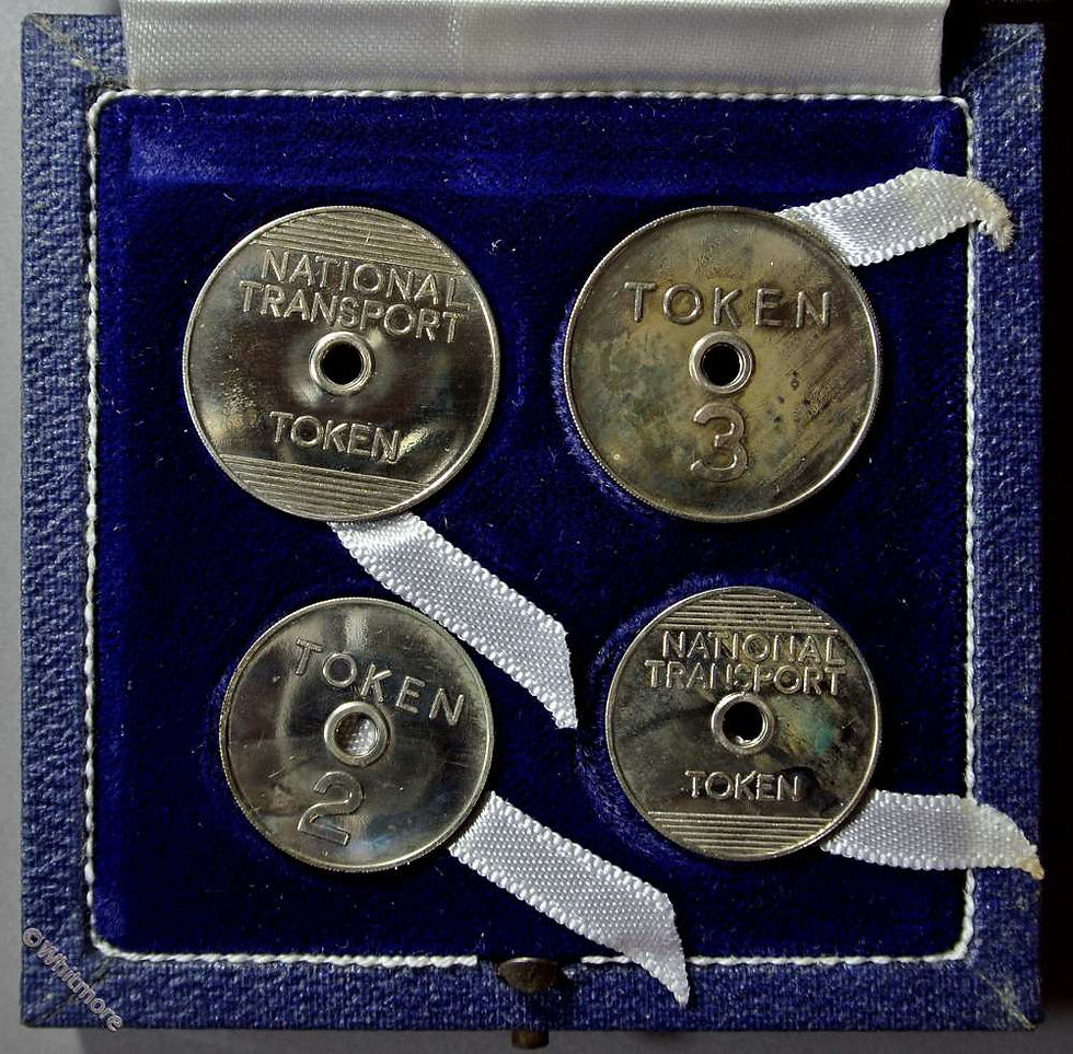 National Transport Token 3 (25mm) 2 (21mm) Two pairs cupro­nickel ...