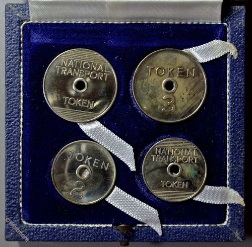 National Transport Token 3 (25mm) 2 (21mm) Two pairs cupro­nickel ...