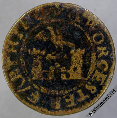 17th Century Token Worcester 122 1667 Farthing. Falcon over Castle ...