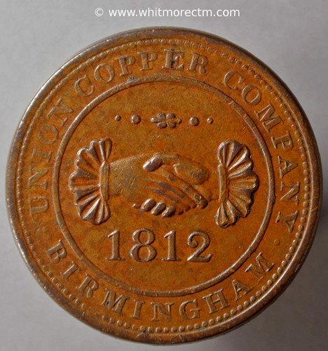 19th Century Penny Token Birmingham 313 1812 Union Copper Co | whitmore