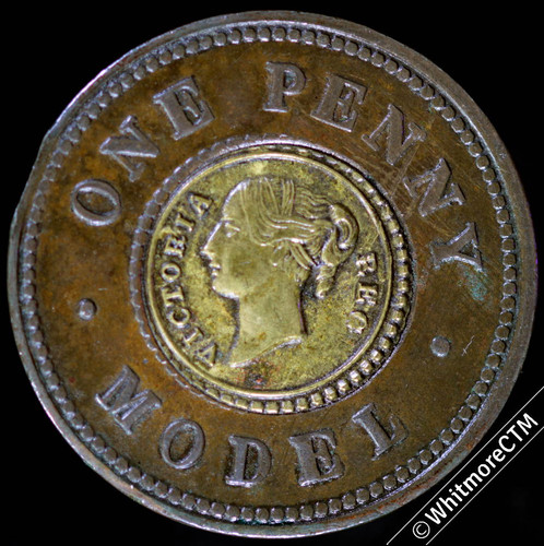 Toy Coin Moore’s Model Penny. Nose to R. Rogers 203e Brass / Copper ...