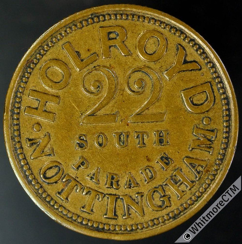 Nottingham Token 27mm Holroyd - By Hiron. Chamberlain 32 - Gilt bronze ...