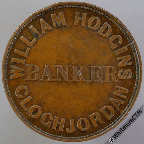 Australia 19thC Penny token Ireland 1858 William Hodgins Cloughjordan ...