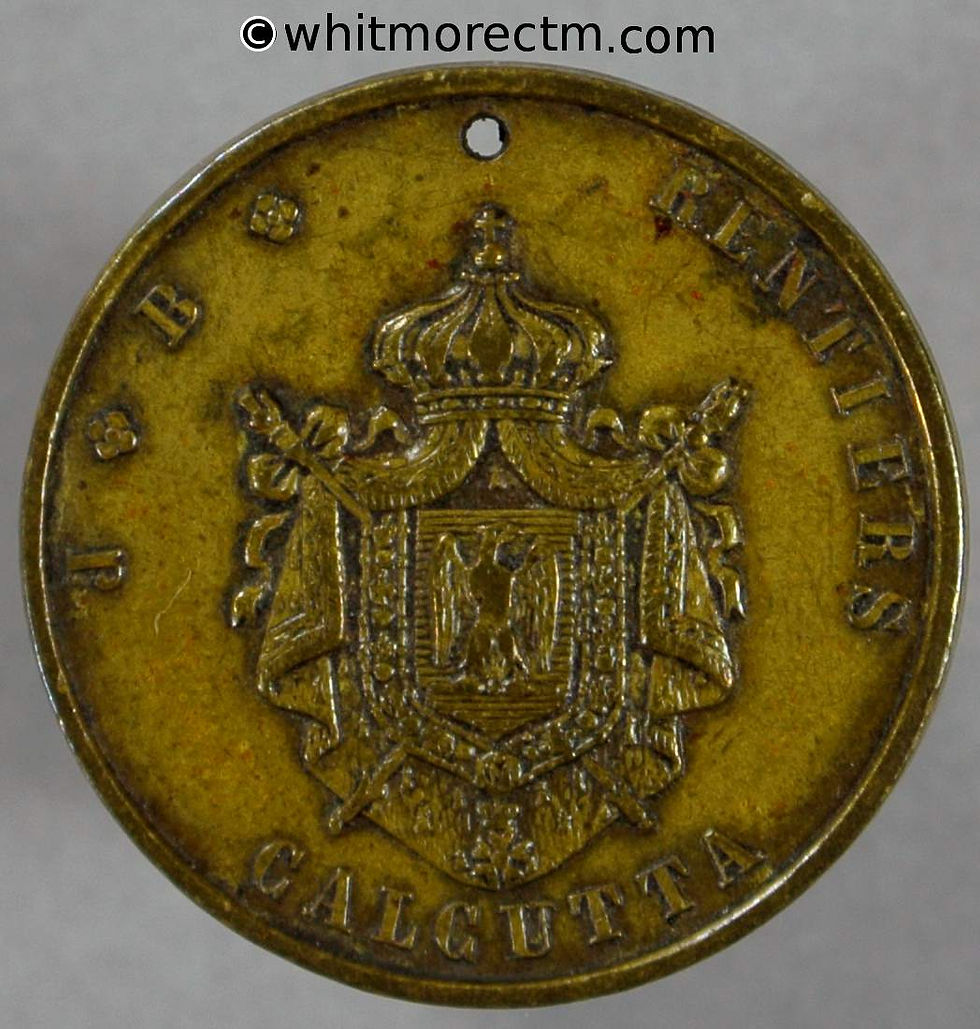 Token Very Rare India Calcutta 20mm J.B.Rentiers French Imperial Arms G ...