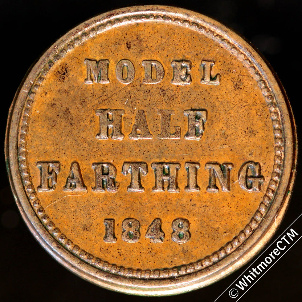 Model Coin Moore Half Farthing 13.5mm - Copper, Rogers 241 | whitmore