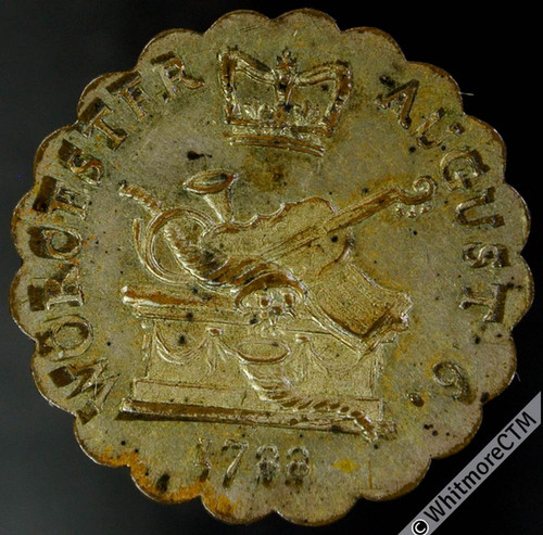 18th Century Halfpenny Token Worcester 42 1788 George III. Musical ...