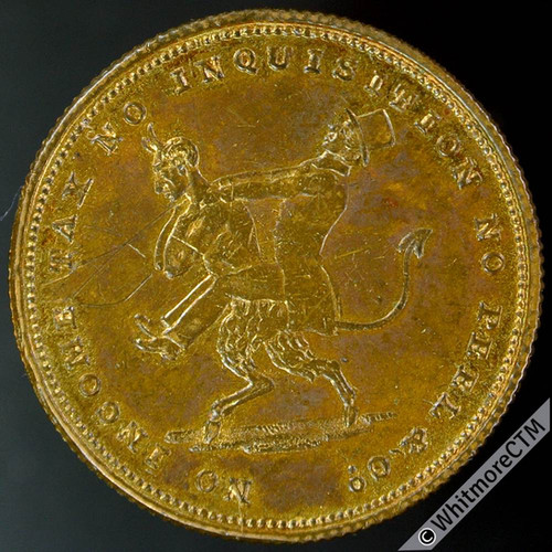 1842 Revival of Income Tax Medal 23mm B2060 Devil carrying Sir Robert ...