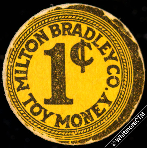 USA Toy Coin, Milton Bradley Co Toy Money 1c, 19mm. Clo B56 | whitmore