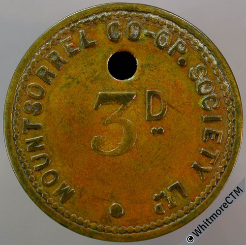 Co-Operative Society Token Mountsorrel 26mm. 3D - off centre piercing ...