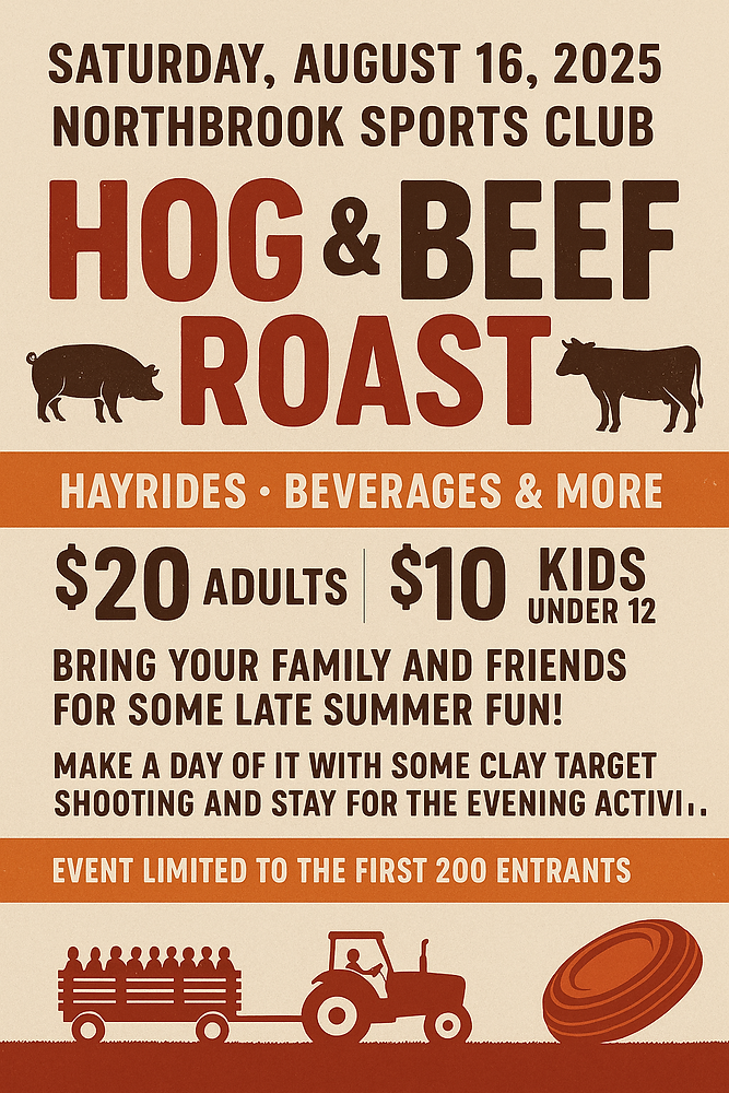 Hog and Beef Roast, Hayrides and more Saturday August 16, 2025