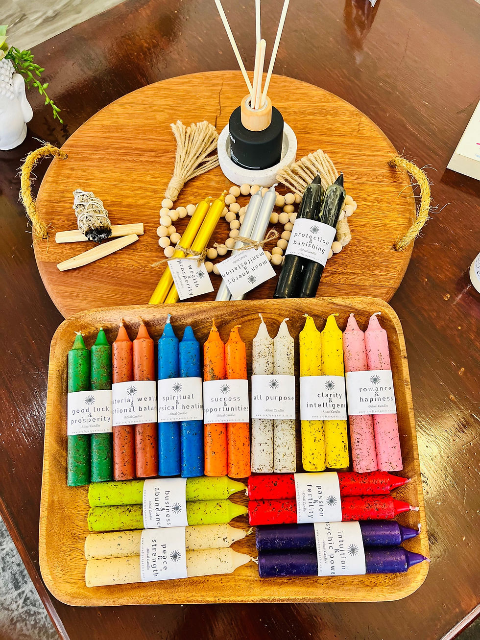 Herbal Ritual Candles - All Colors | Crafty Organics